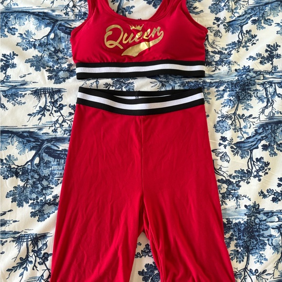 No Boundaries | Other | Red Queen Crop Top And Leggings Set | Poshmark